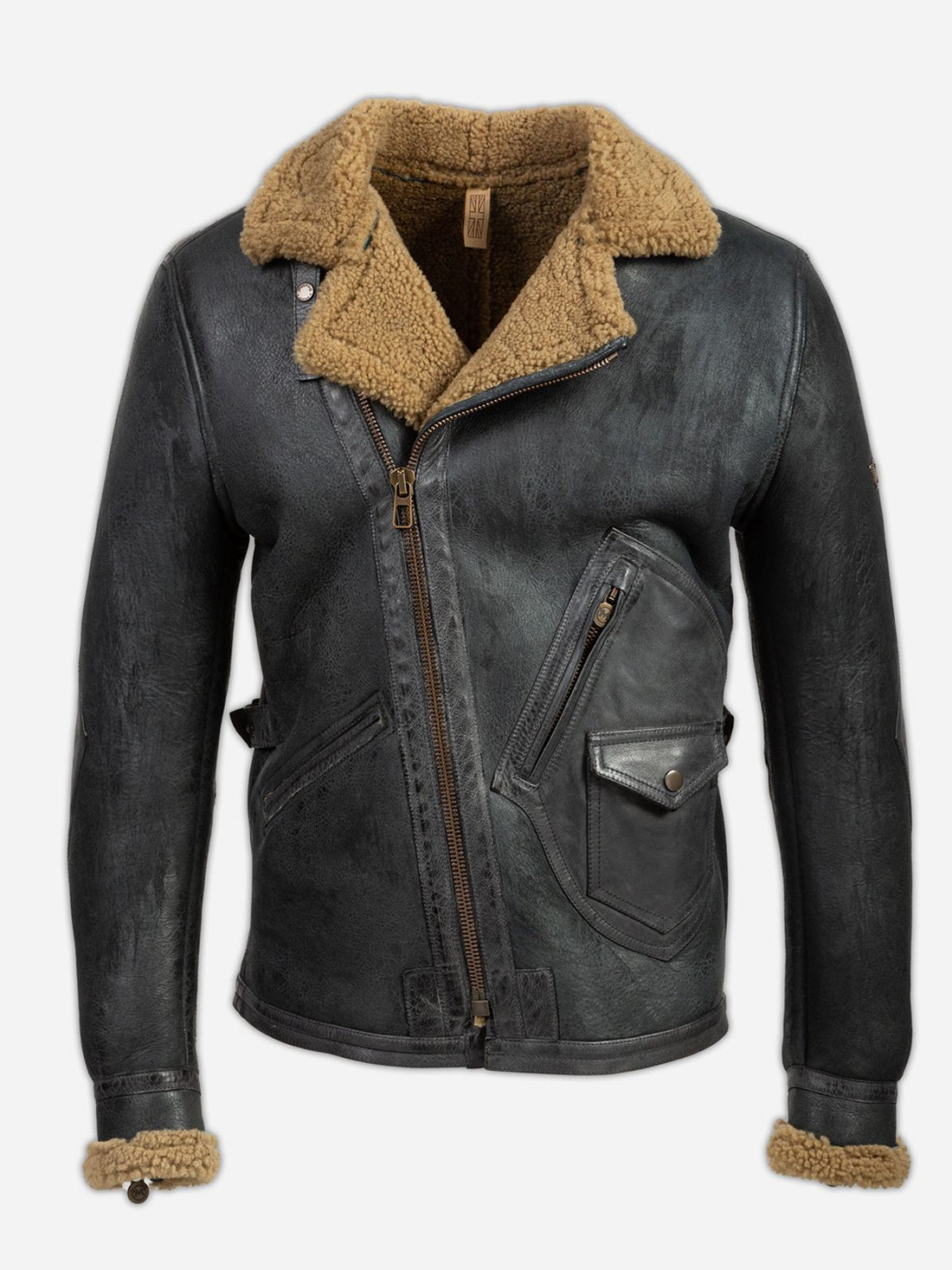 Jones B-3 Shearling Distressed Black Leather Aviator Jacket – Jacket Creator